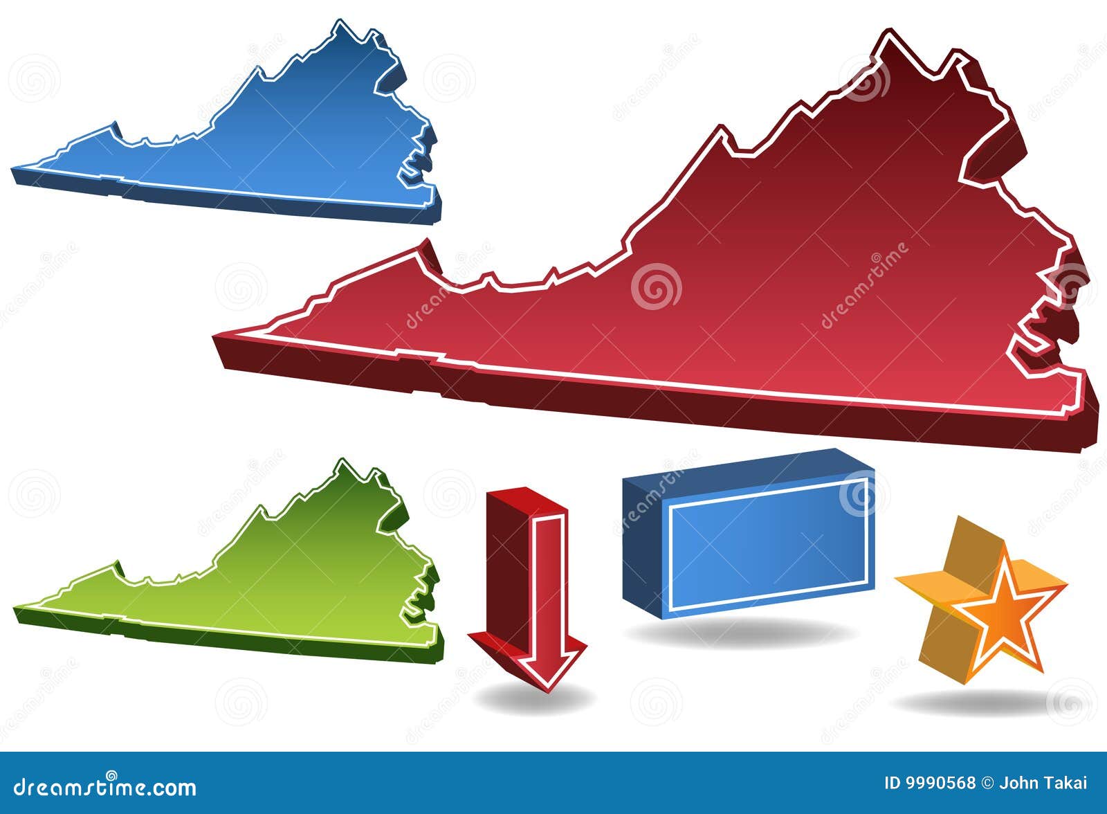 Virginia 3D stock vector. Illustration of silhouette, star - 9990568