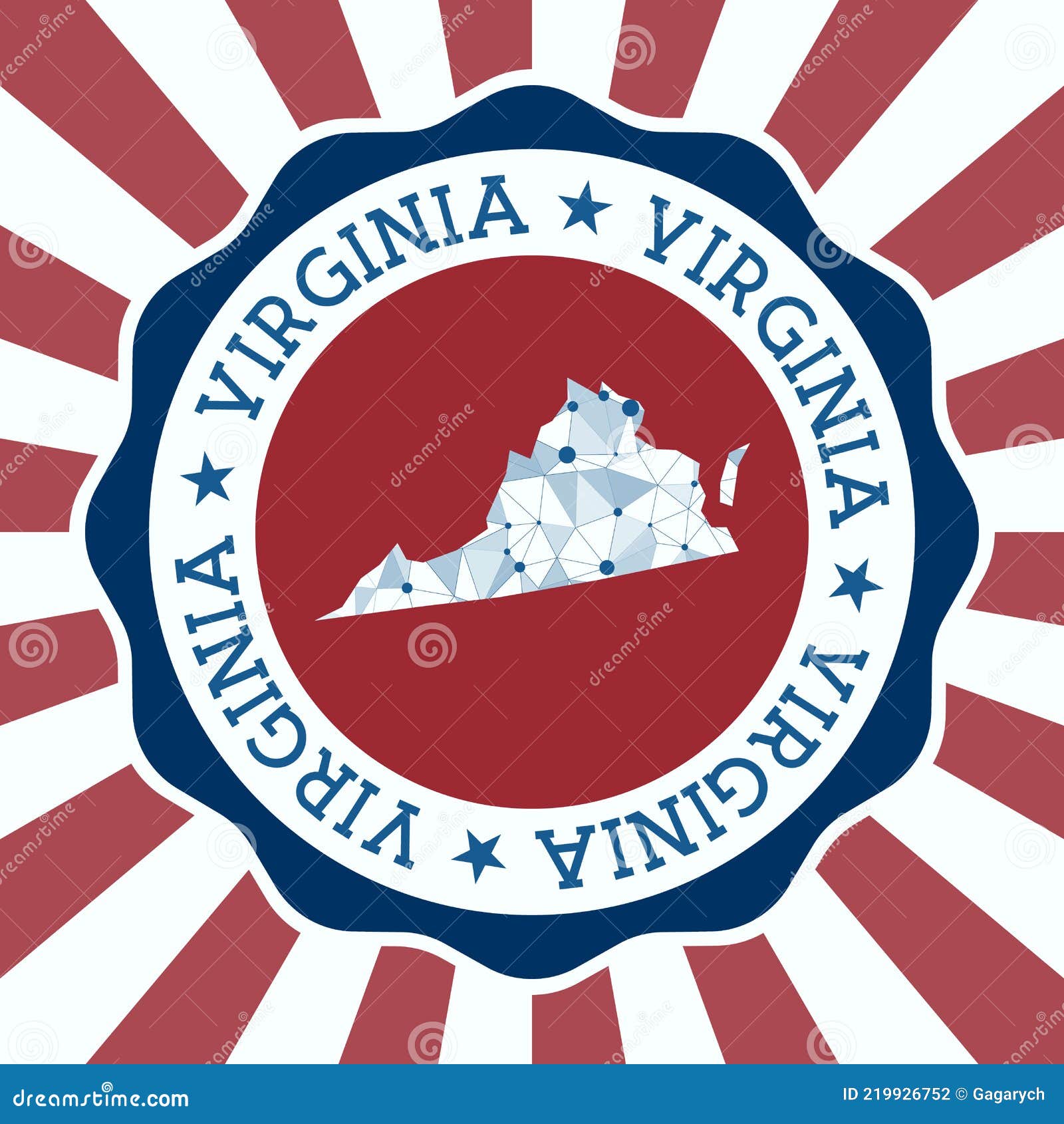 Virginia Badge. stock vector. Illustration of cartography - 219926752