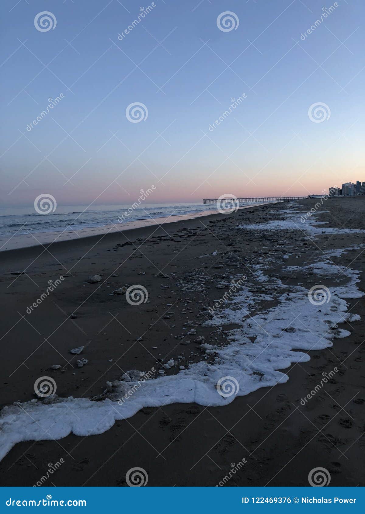 Virginia Beach Winter stock photo. Image of beach, snow - 122469376
