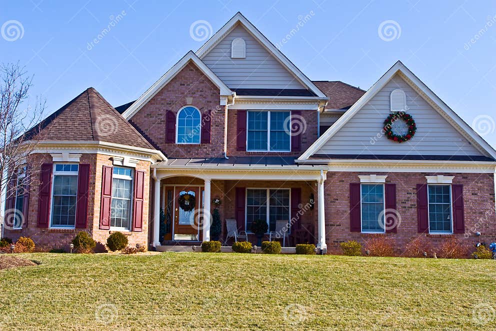 Virginia Christmas Home stock image. Image of housing - 7649223