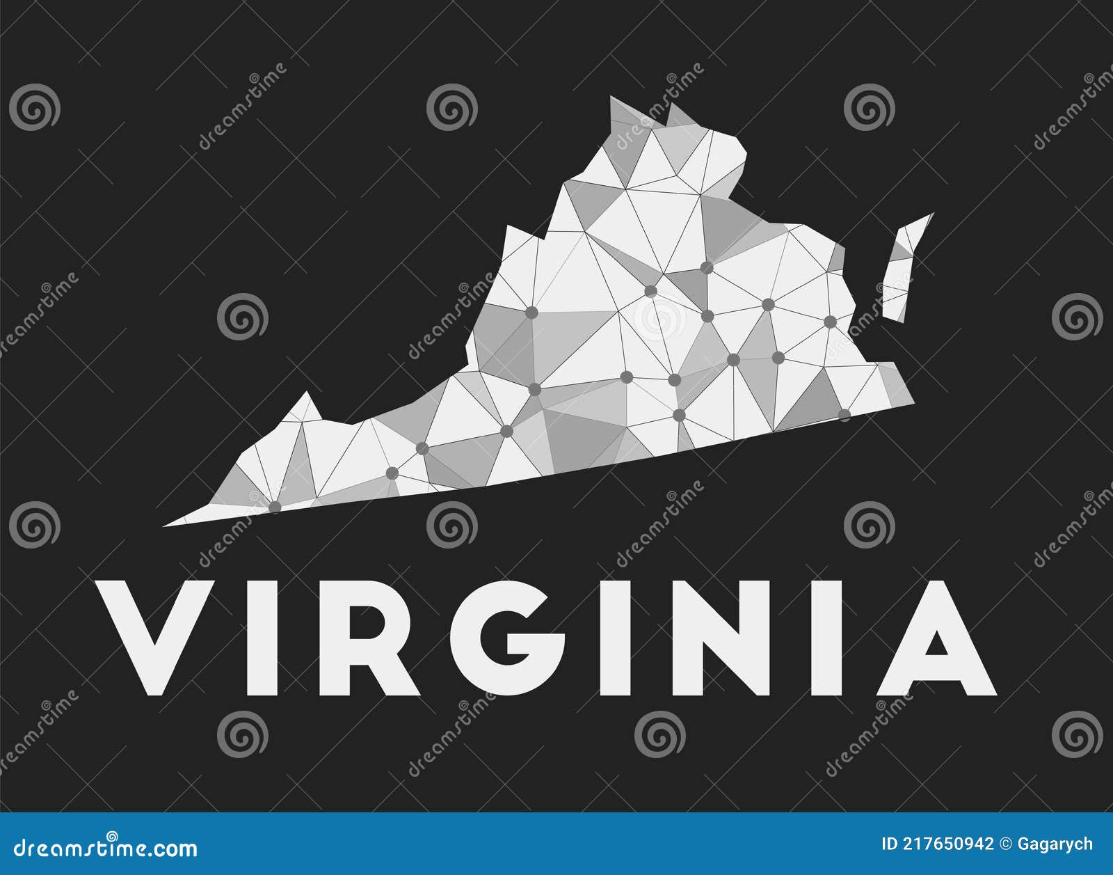 Virginia - Communication Network Map of Us State. Stock Vector ...