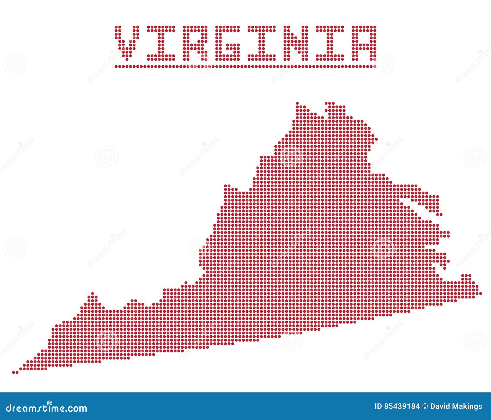 Virginia Dot Map stock illustration. Illustration of state - 85439184