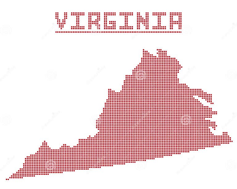 Virginia Dot Map stock illustration. Illustration of state - 85439184