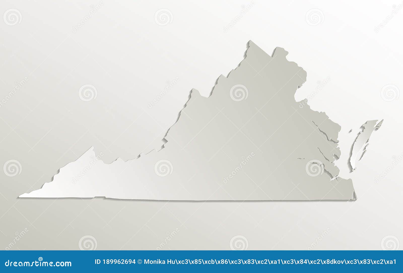 Virginia Map, Card Paper 3D Natural Blank Stock Vector - Illustration ...