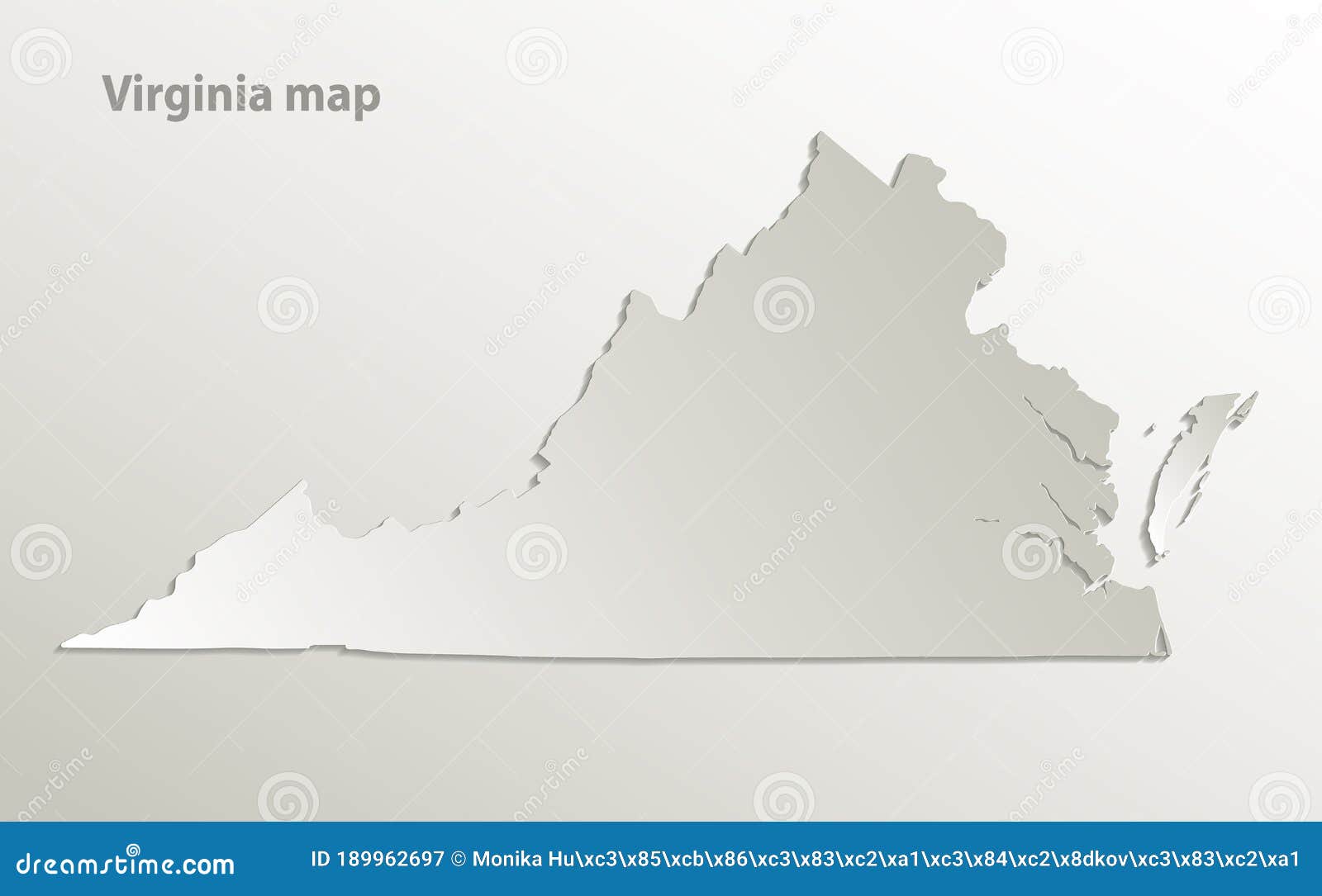 Virginia Map, Card Paper 3D Natural Stock Vector - Illustration of ...