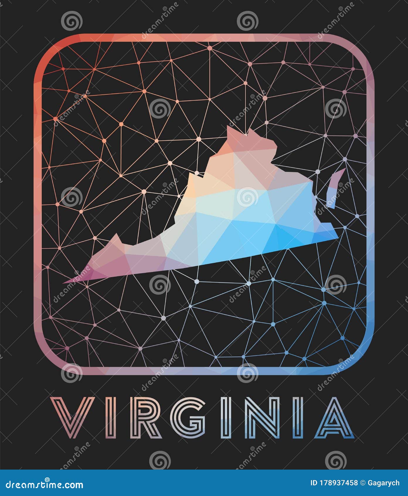 Virginia map design. stock vector. Illustration of border - 178937458