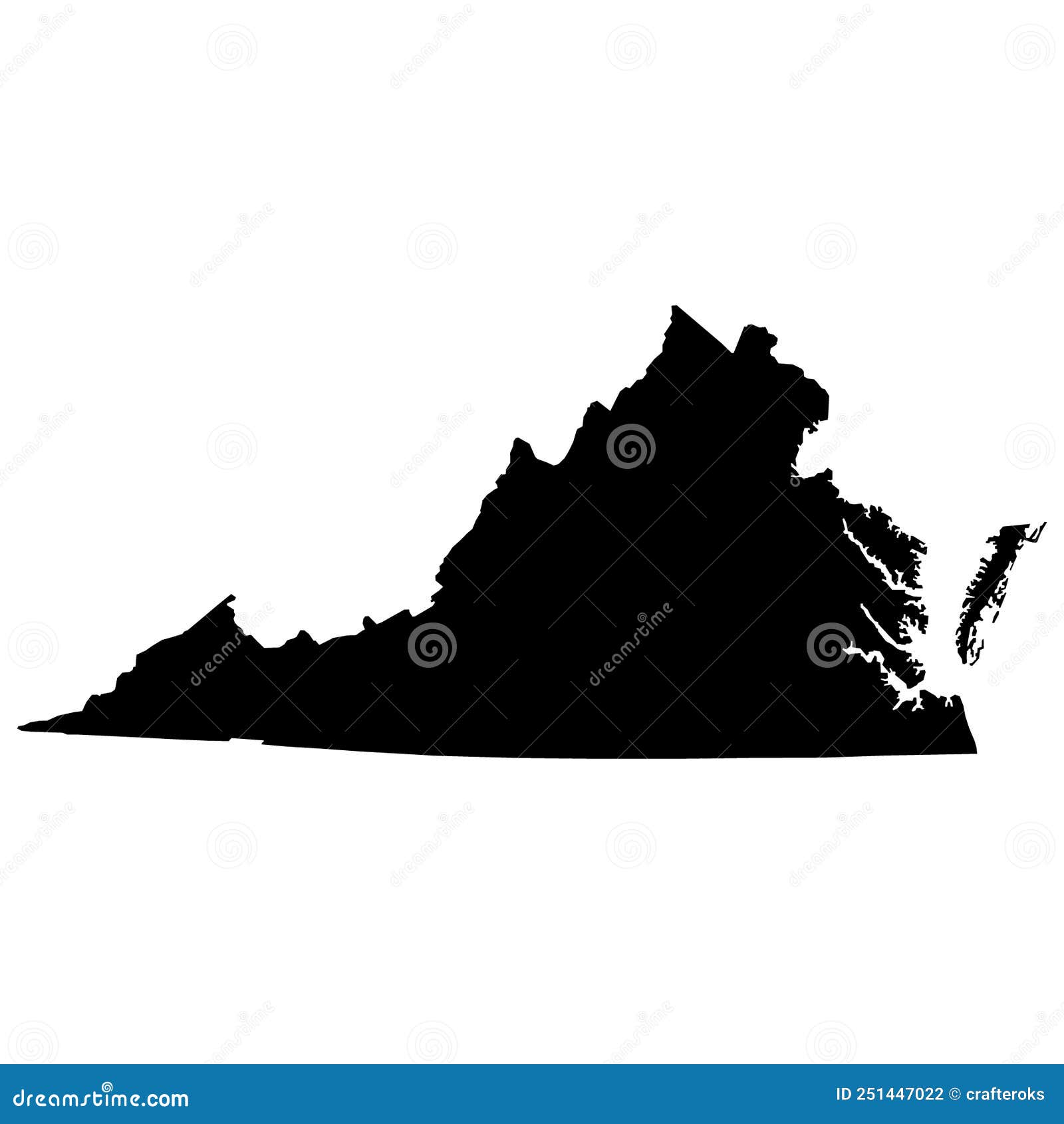 Virginia Map EPS Vector File Format Stock Vector - Illustration of ...