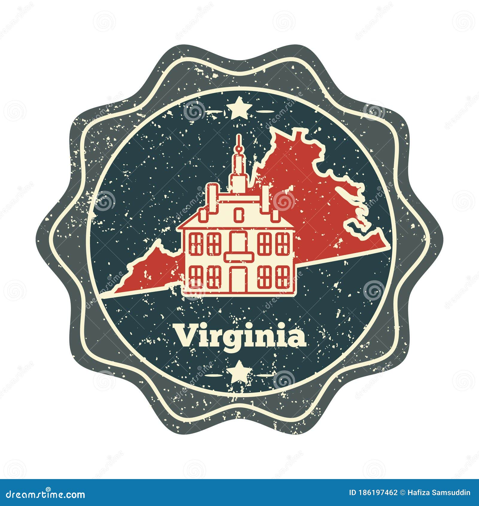 Virginia Map Label. Vector Illustration Decorative Design Stock Vector ...
