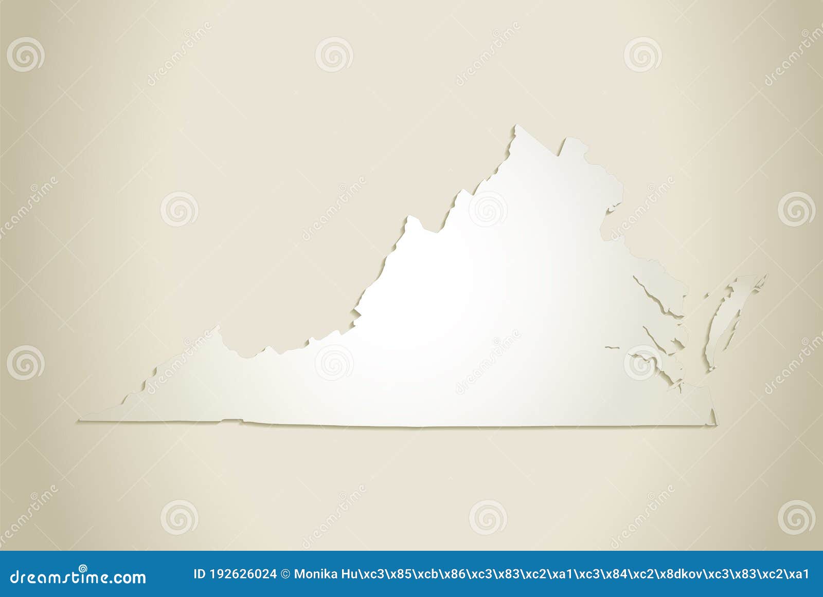 Virginia Map, Old Paper Background Blank Stock Vector - Illustration of ...