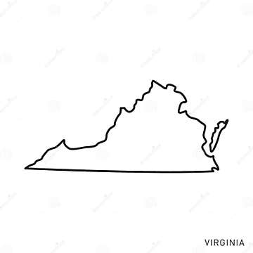 Virginia Map Outline Vector Design Template. Editable Stroke Stock ...