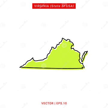 Virginia Map Vector Design Template. Stock Vector - Illustration of ...