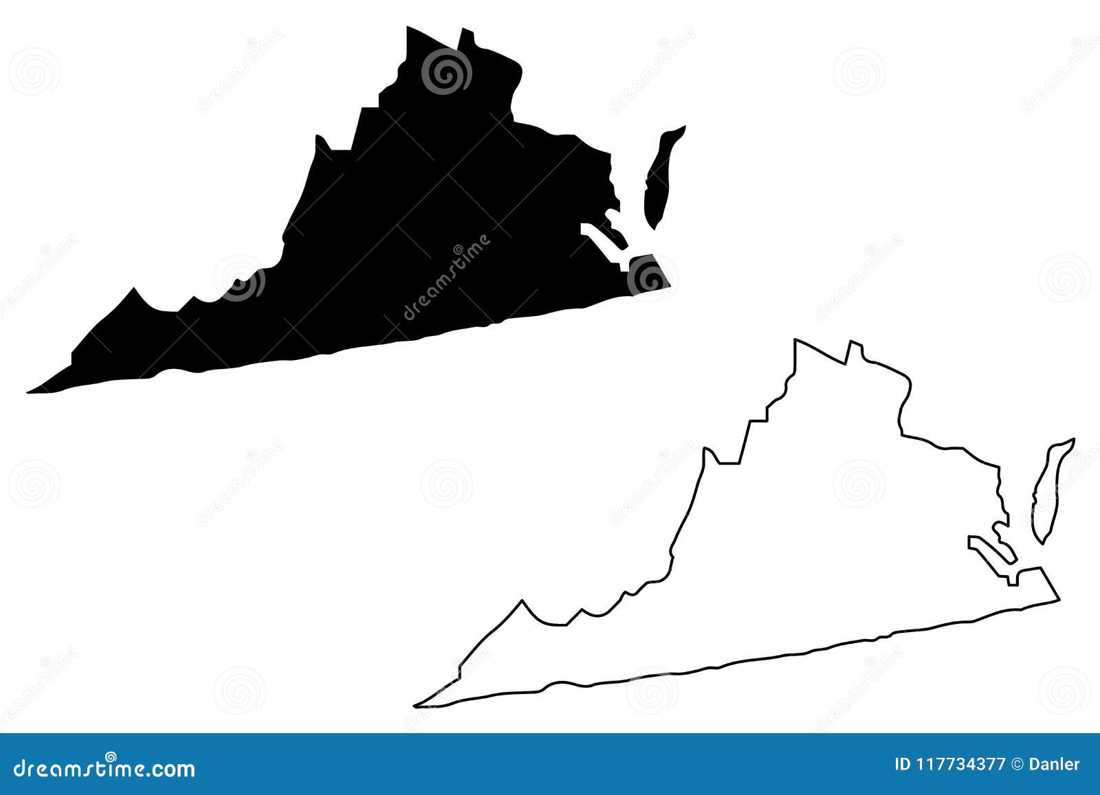 Virginia map vector stock vector. Illustration of sign - 117734377