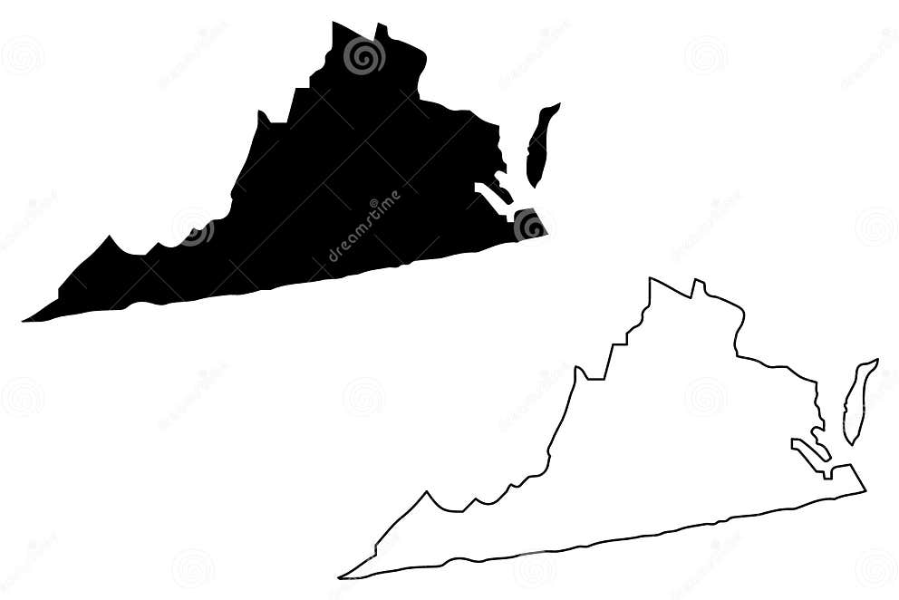 Virginia map vector stock vector. Illustration of sign - 117734377