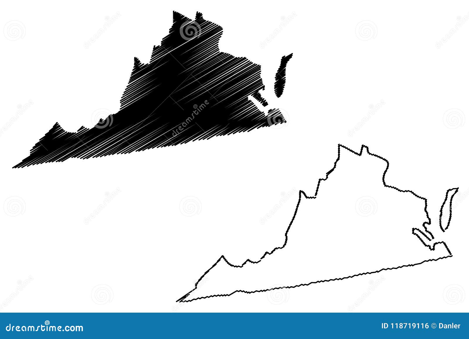 Virginia map vector stock vector. Illustration of national - 118719116