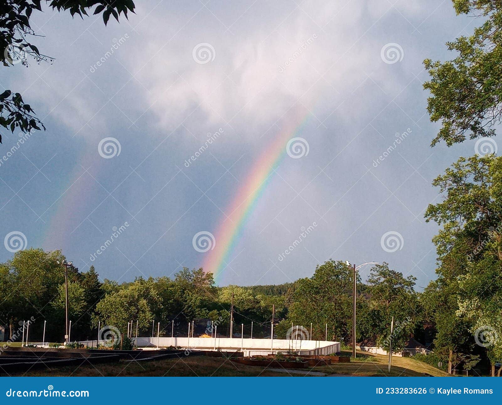 Virginia mn rainbow 2 stock photo. Image of stadium - 233283626