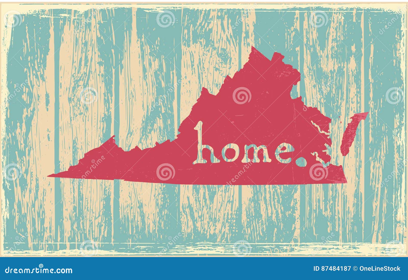 Virginia Nostalgic Rustic Vintage State Vector Sign Stock Vector ...