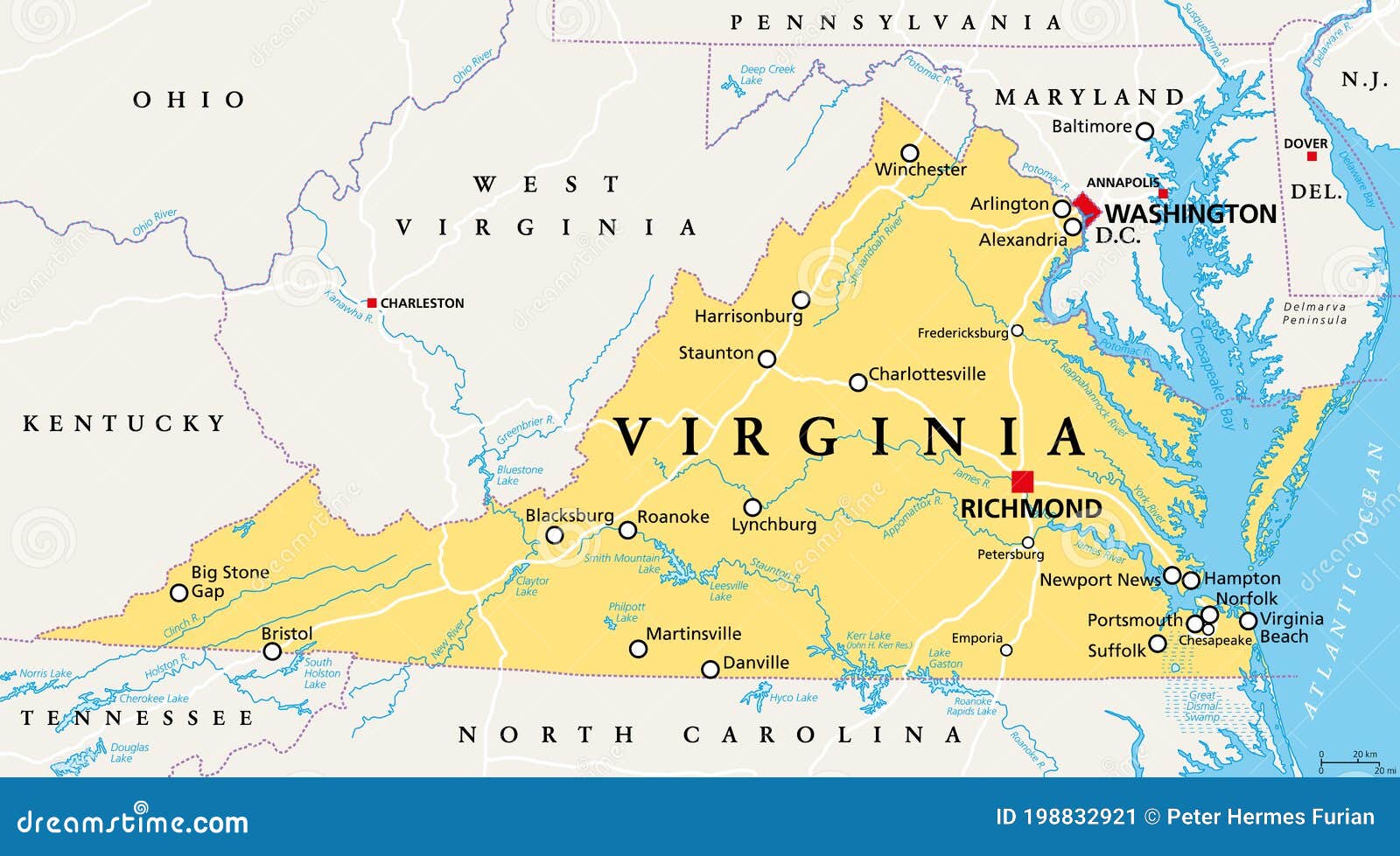 Virginia Political Map Virginia Political Map