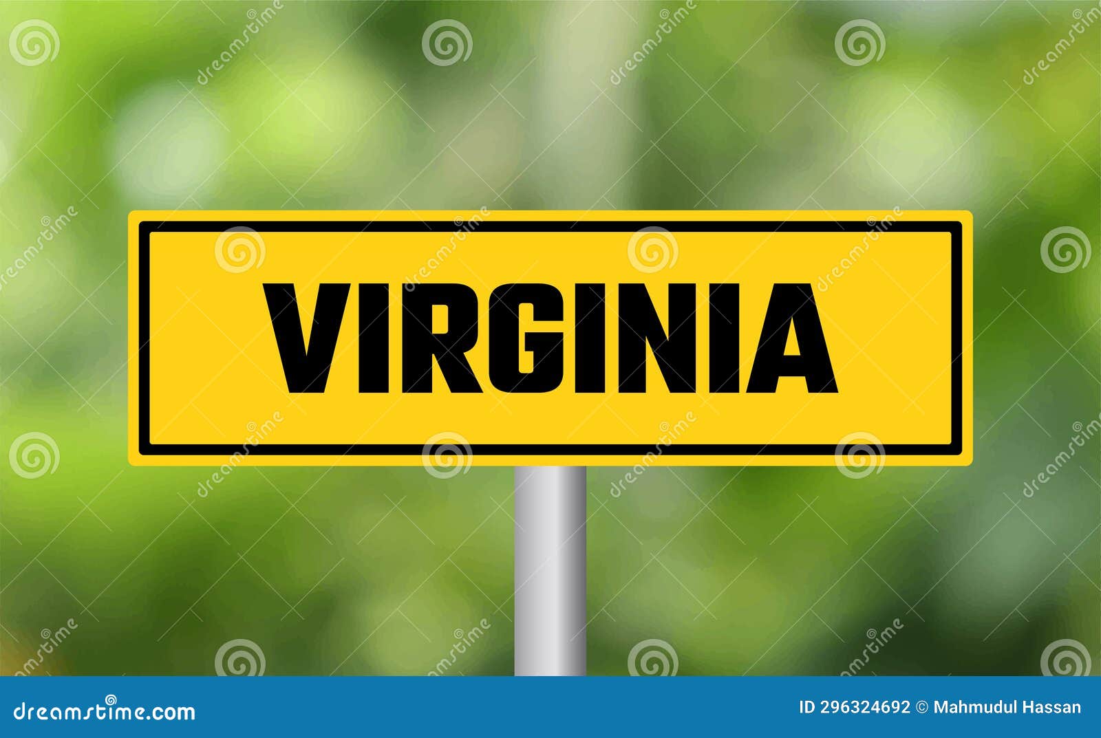 Virginia Road Sign on Blur Background Stock Photo - Image of cloudy ...