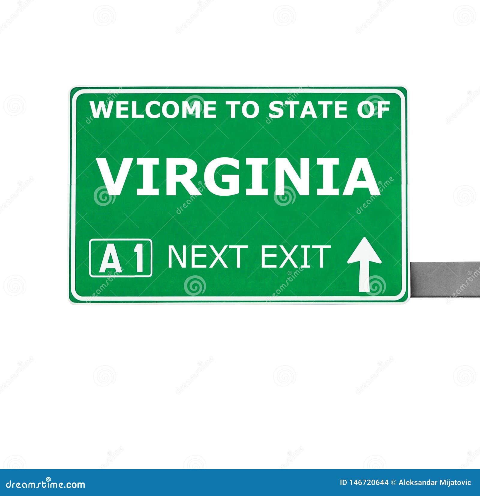 VIRGINIA Road Sign Isolated on White Stock Photo - Image of drive ...