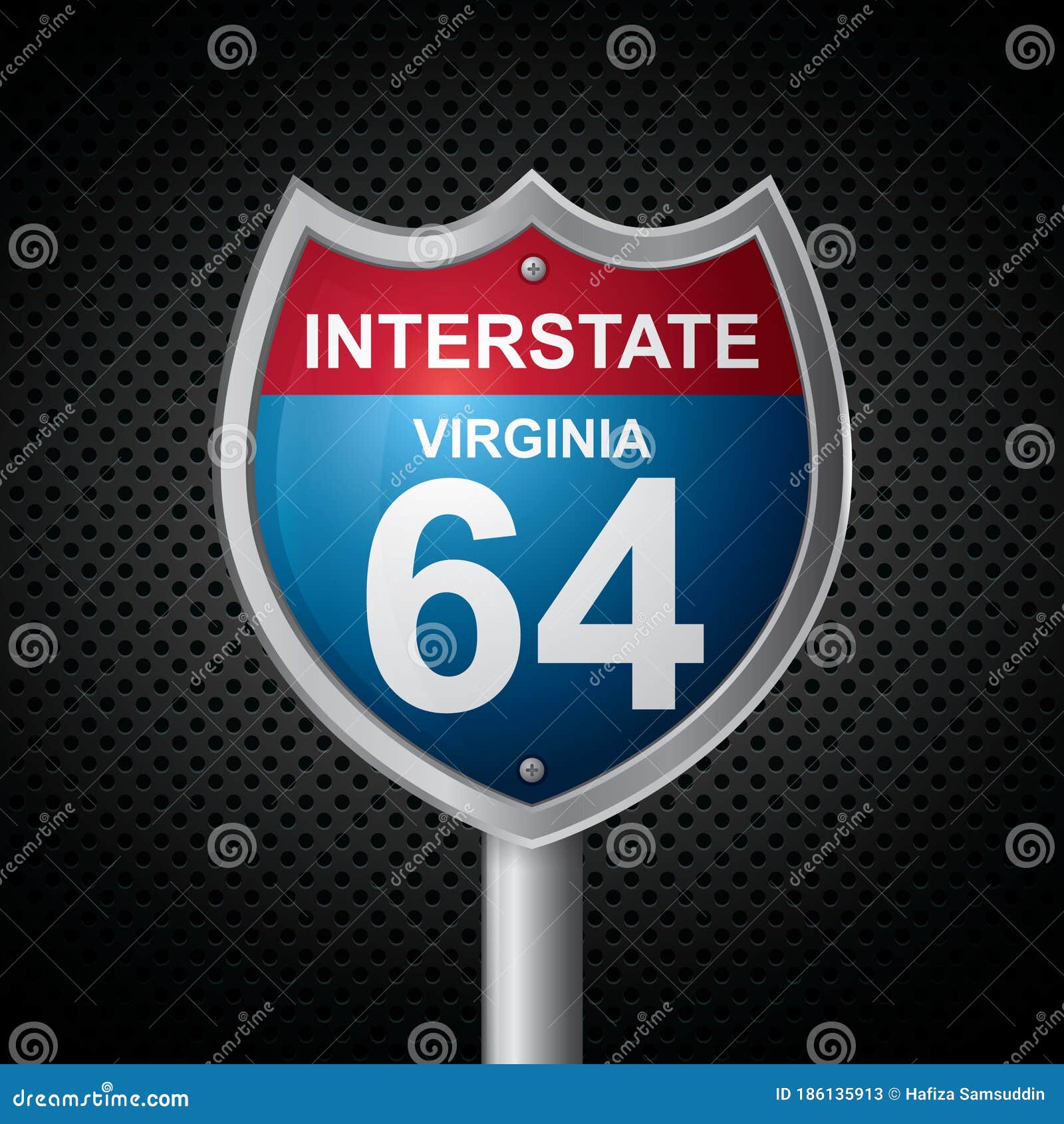 Virginia 64 Route Sign. Vector Illustration Decorative Design Stock ...