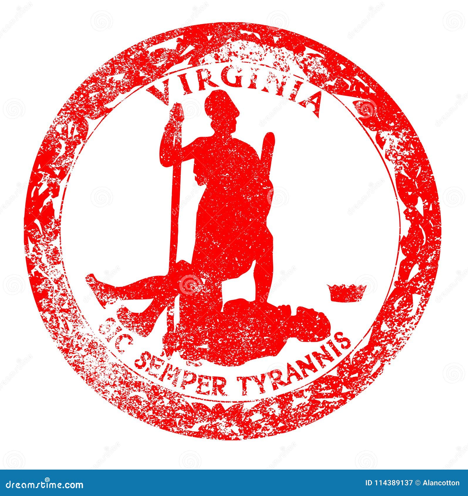 Virginia Seal Rubber Stamp stock vector. Illustration of state - 114389137