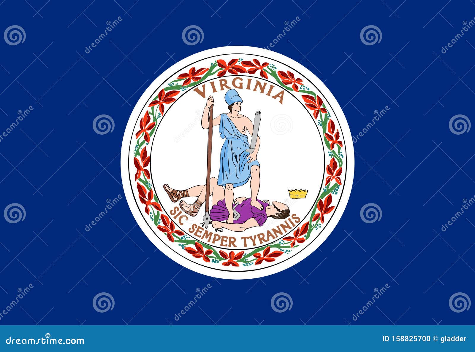 Virginia State of America Flag, Vector Image Stock Illustration ...
