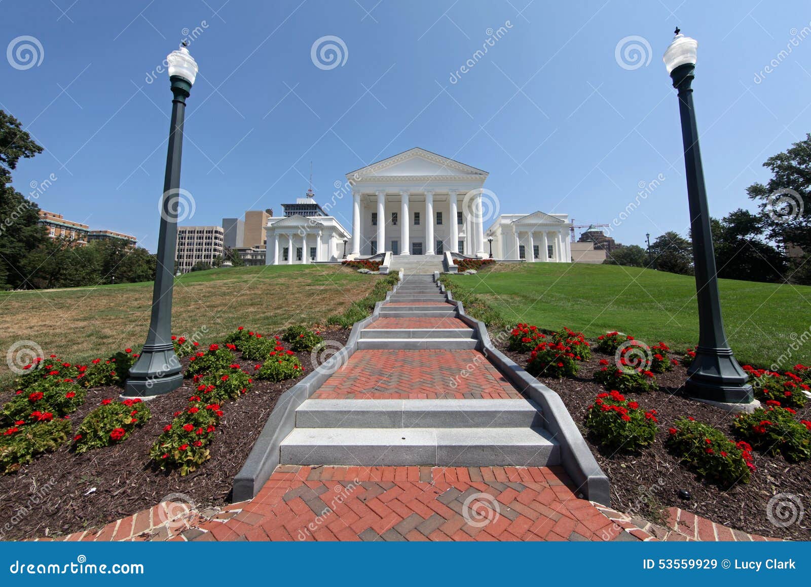 Virginia State Capitol Building Stock Image - Image of building, grass ...