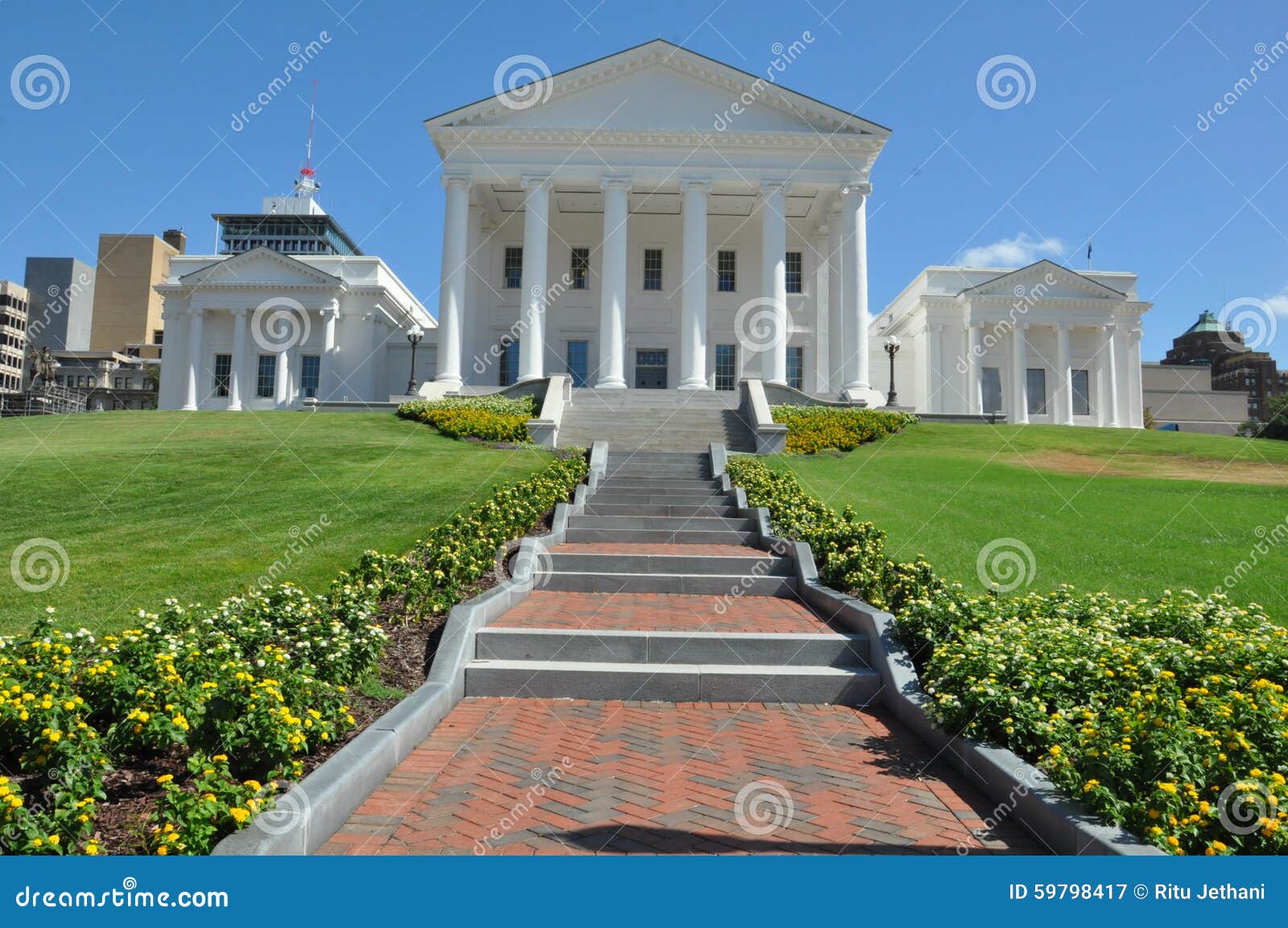 Virginia State Capitol in Richmond Stock Image - Image of historic ...