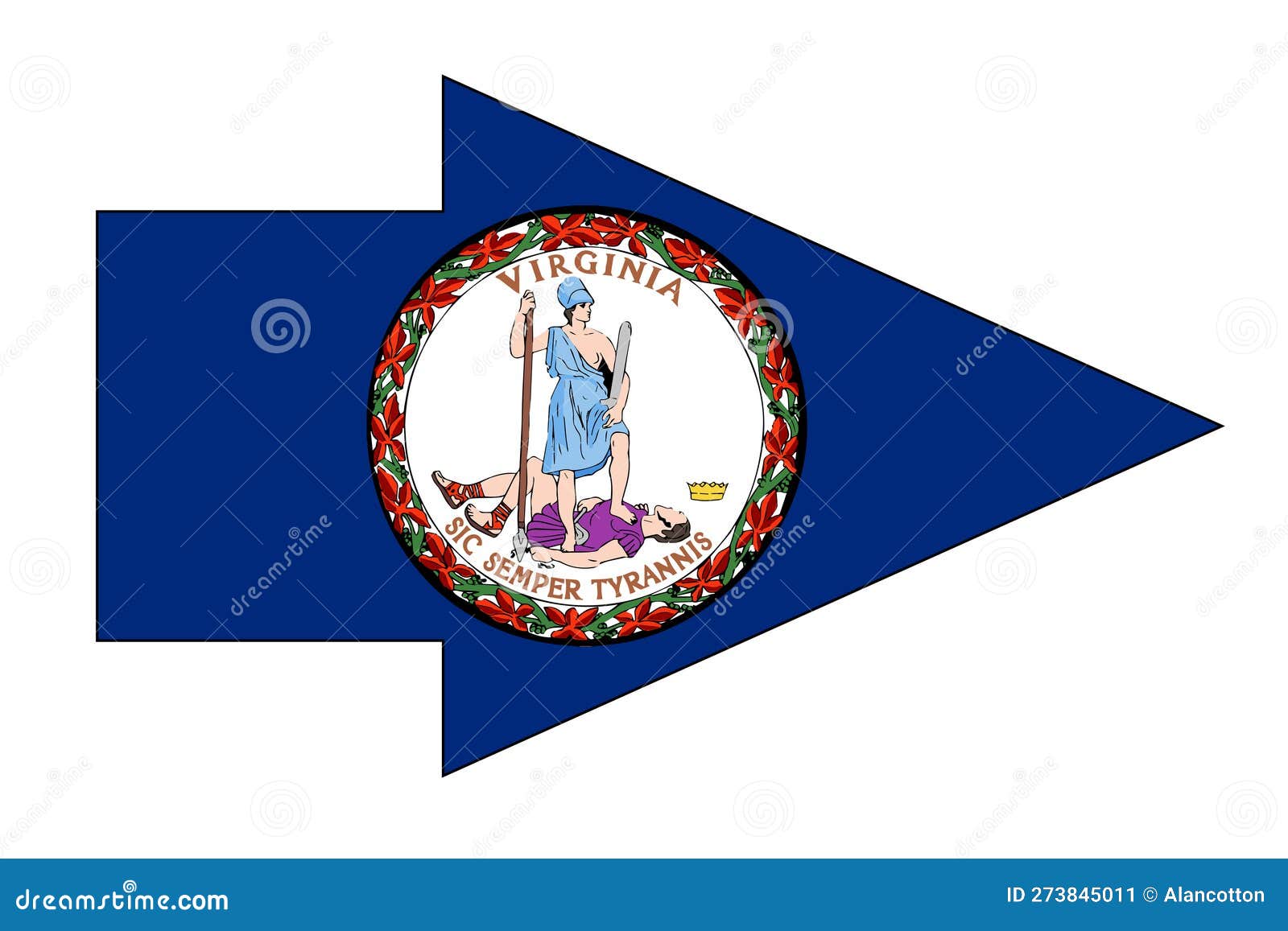 Virginia State Flag Arrow Pointer Stock Vector - Illustration of ...