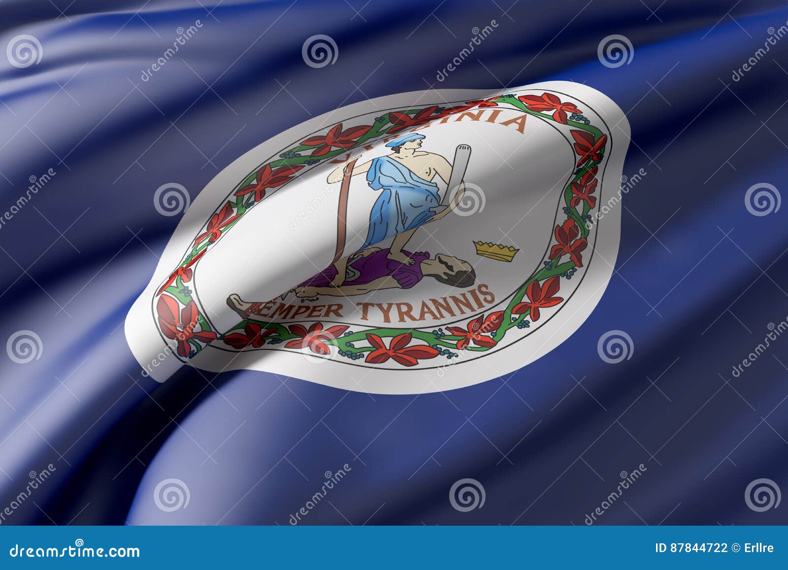 Virginia State flag stock illustration. Illustration of national - 87844722