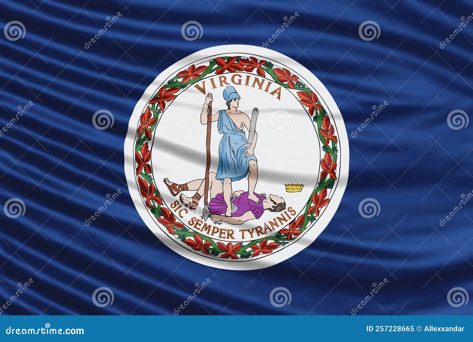 Virginia State Flag Wave Close Up, Virginia Flag Stock Image - Image of ...