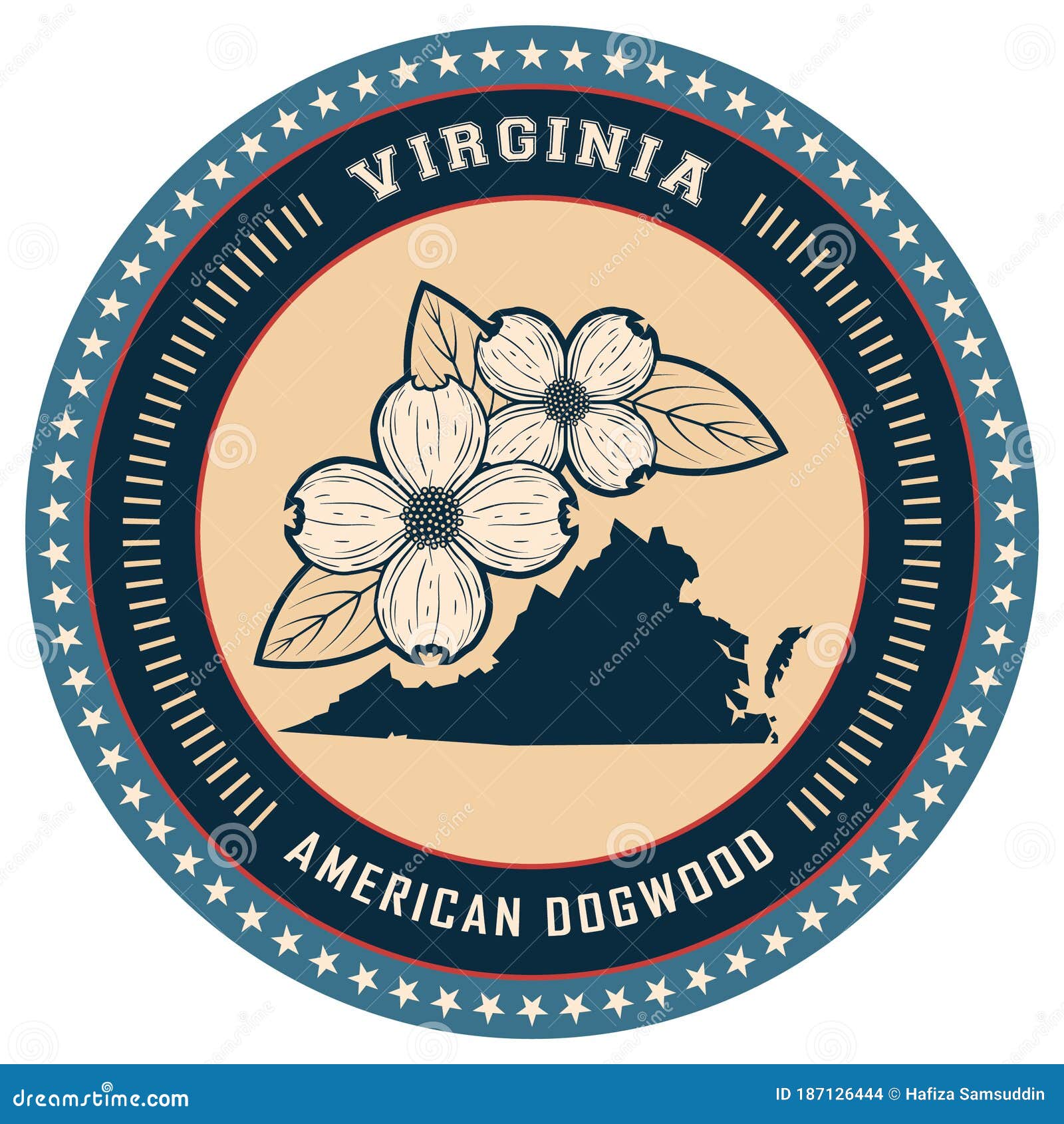 Virginia State Label. Vector Illustration Decorative Design Stock ...