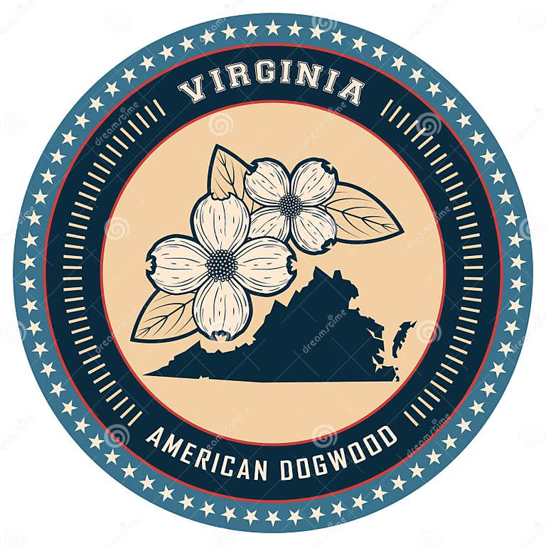 Virginia State Label. Vector Illustration Decorative Design Stock ...