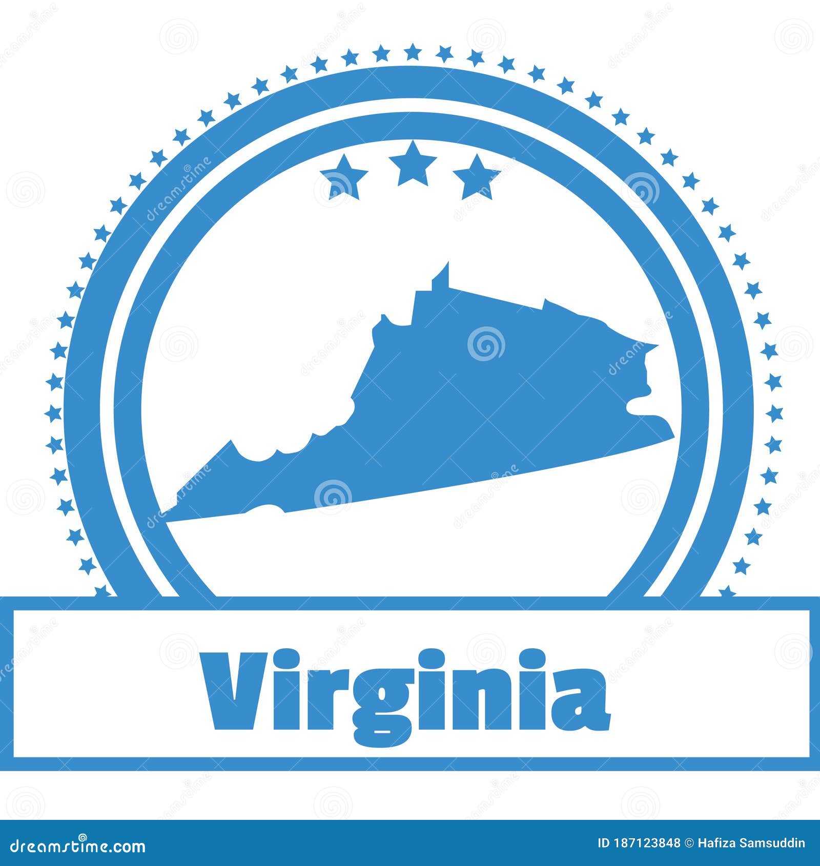 Virginia State Map Label. Vector Illustration Decorative Design Stock ...
