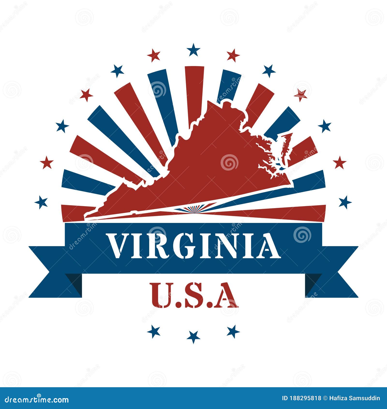 Virginia State Map Label. Vector Illustration Decorative Design Stock ...