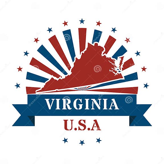Virginia State Map Label. Vector Illustration Decorative Design Stock ...