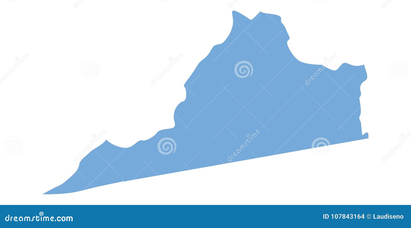 Virginia Map State Shape USA America Borders Cartoon Vector ...