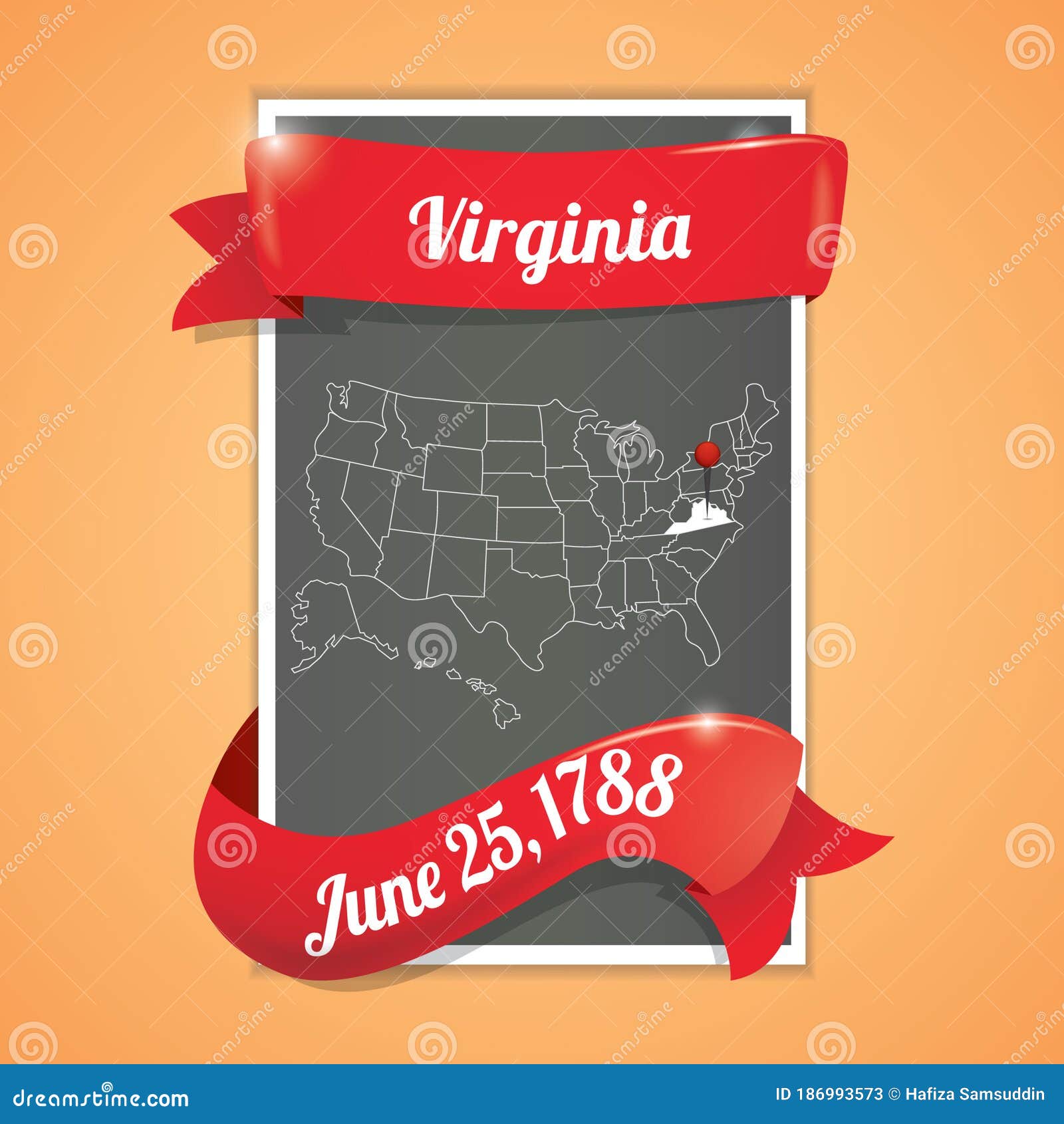 Virginia State Map Poster. Vector Illustration Decorative Design Stock ...