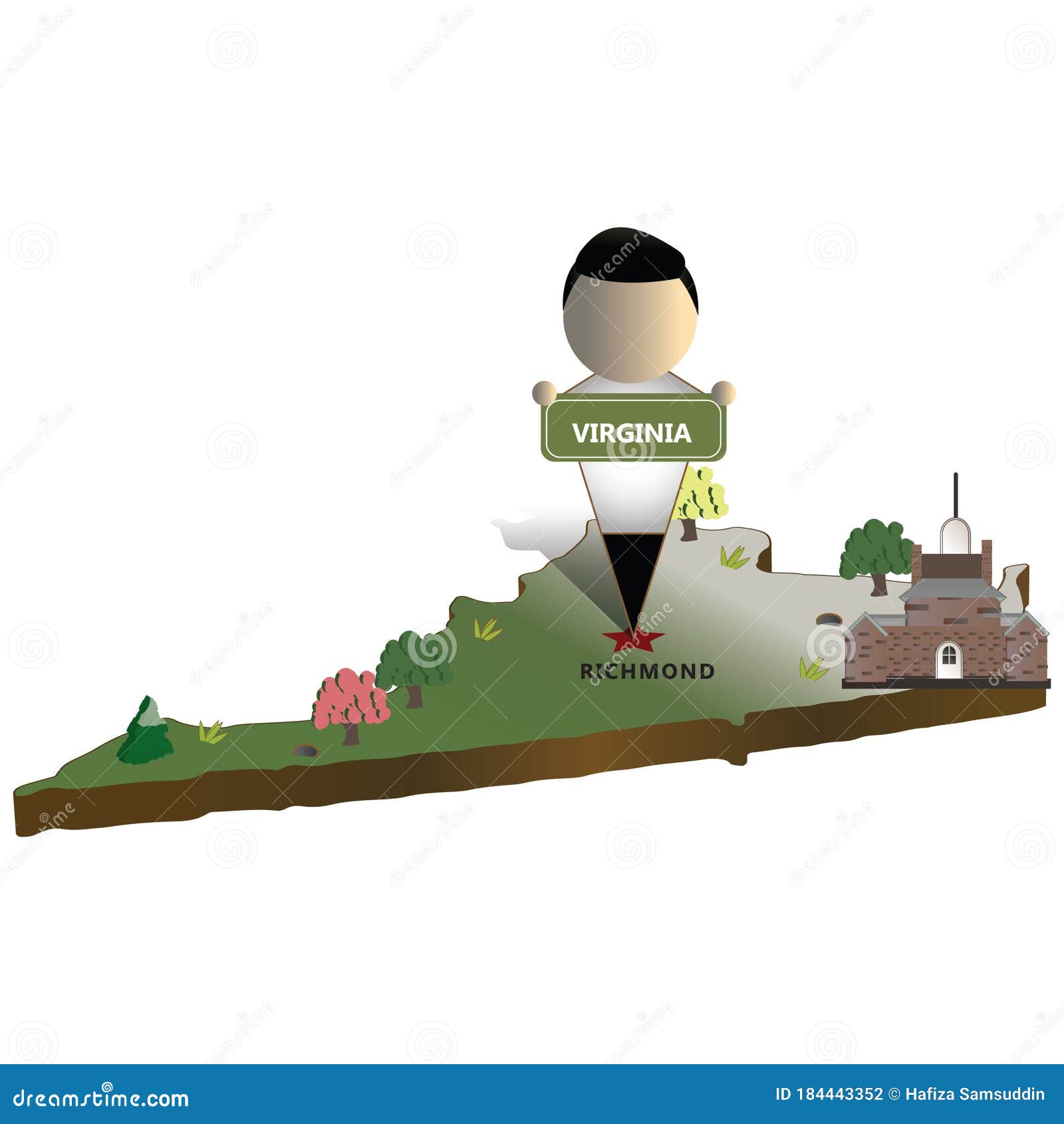 Virginia State Map. Vector Illustration Decorative Background Design ...