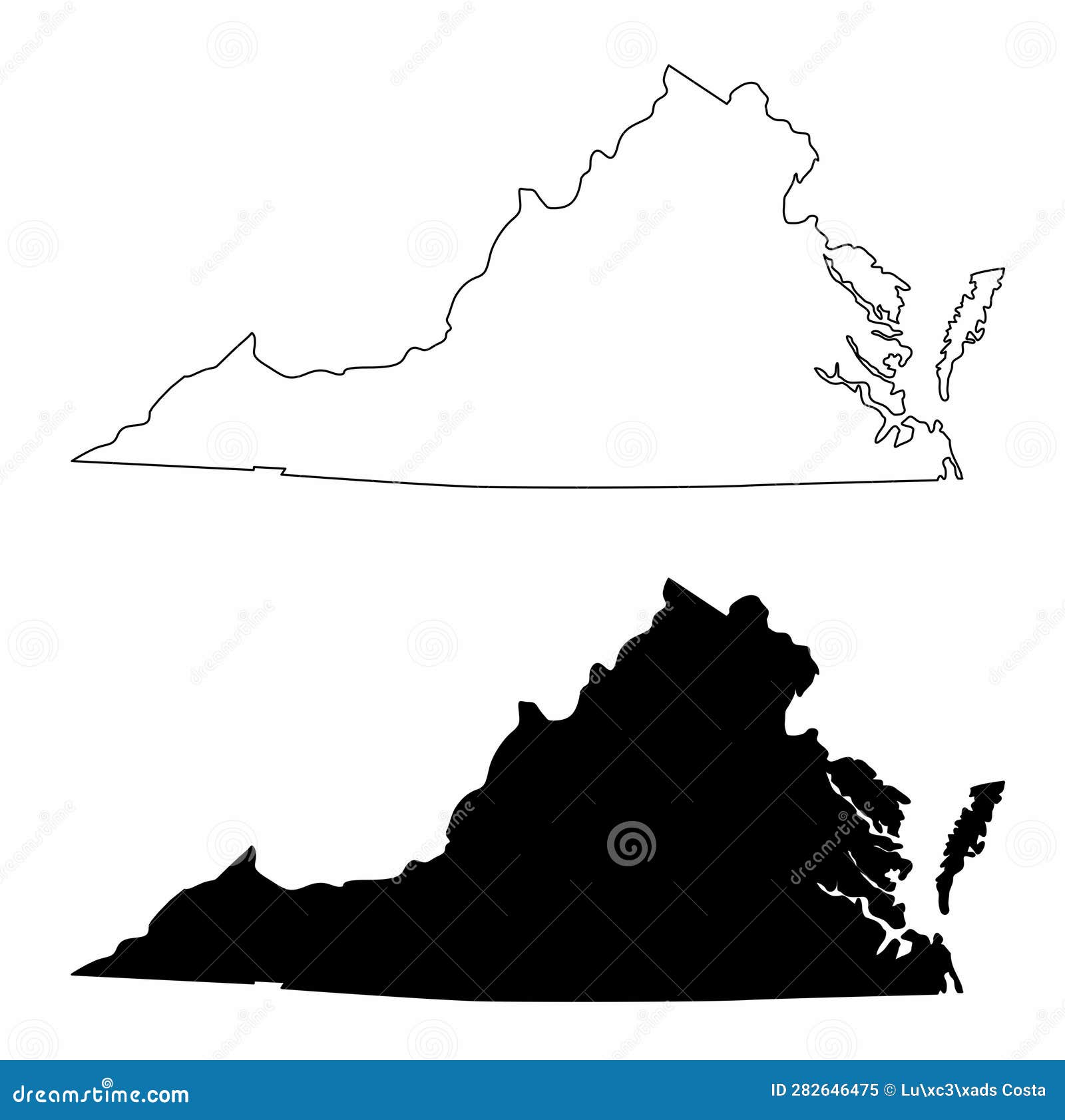 Virginia State maps stock vector. Illustration of atlas - 282646475
