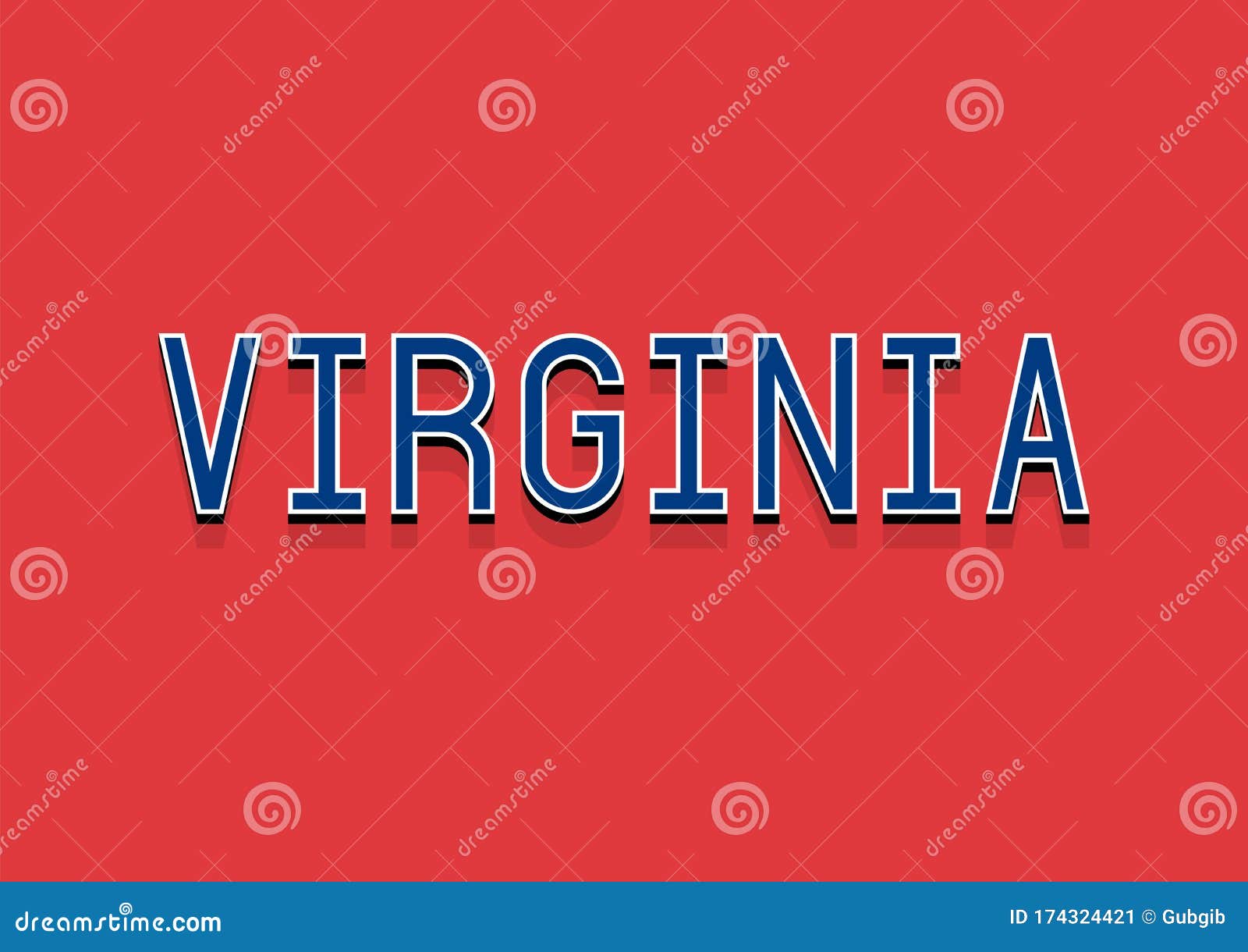 Virginia Text with 3d Isometric Effect Stock Vector - Illustration of ...