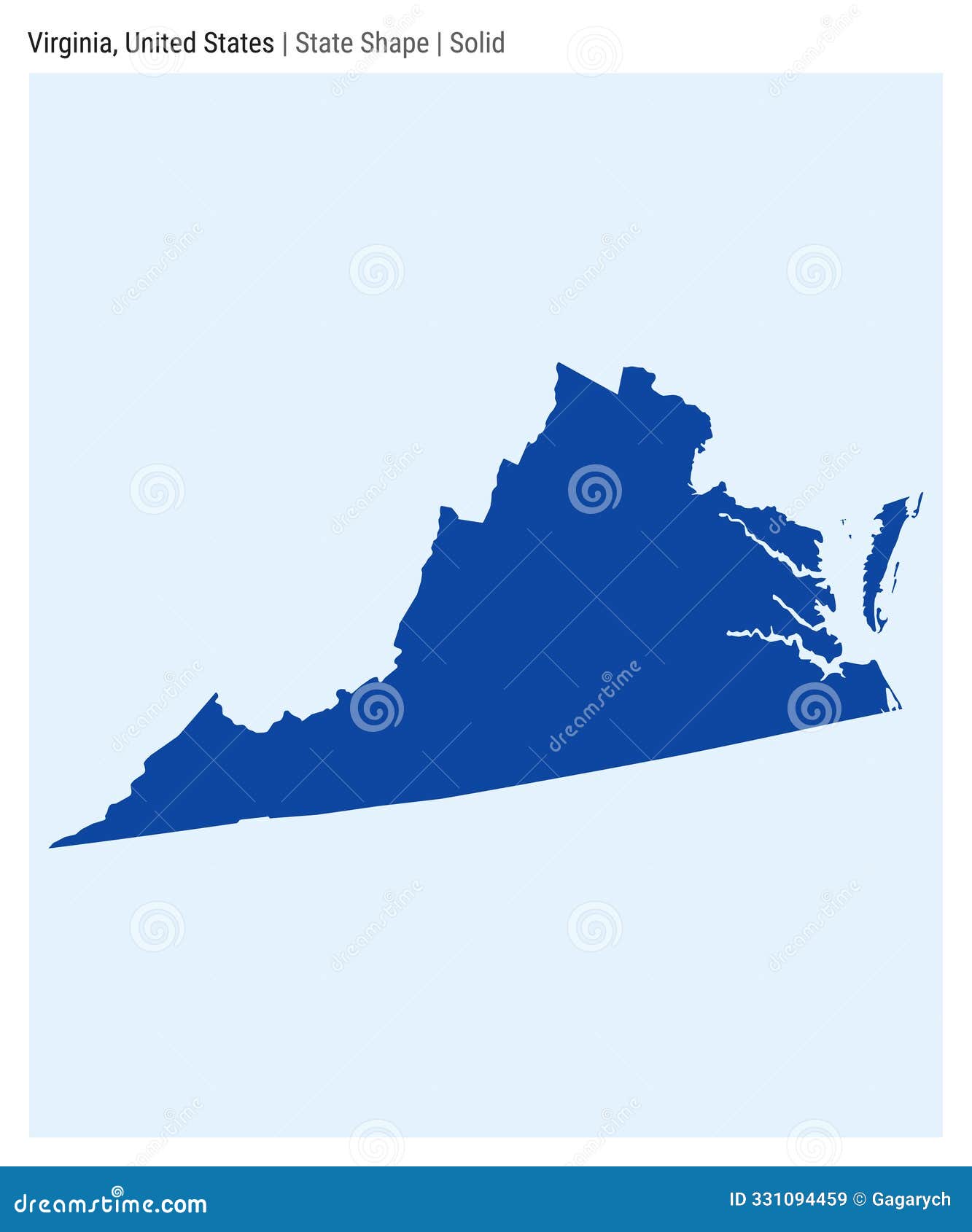 Virginia, United States. Simple Vector Map Stock Vector - Illustration ...