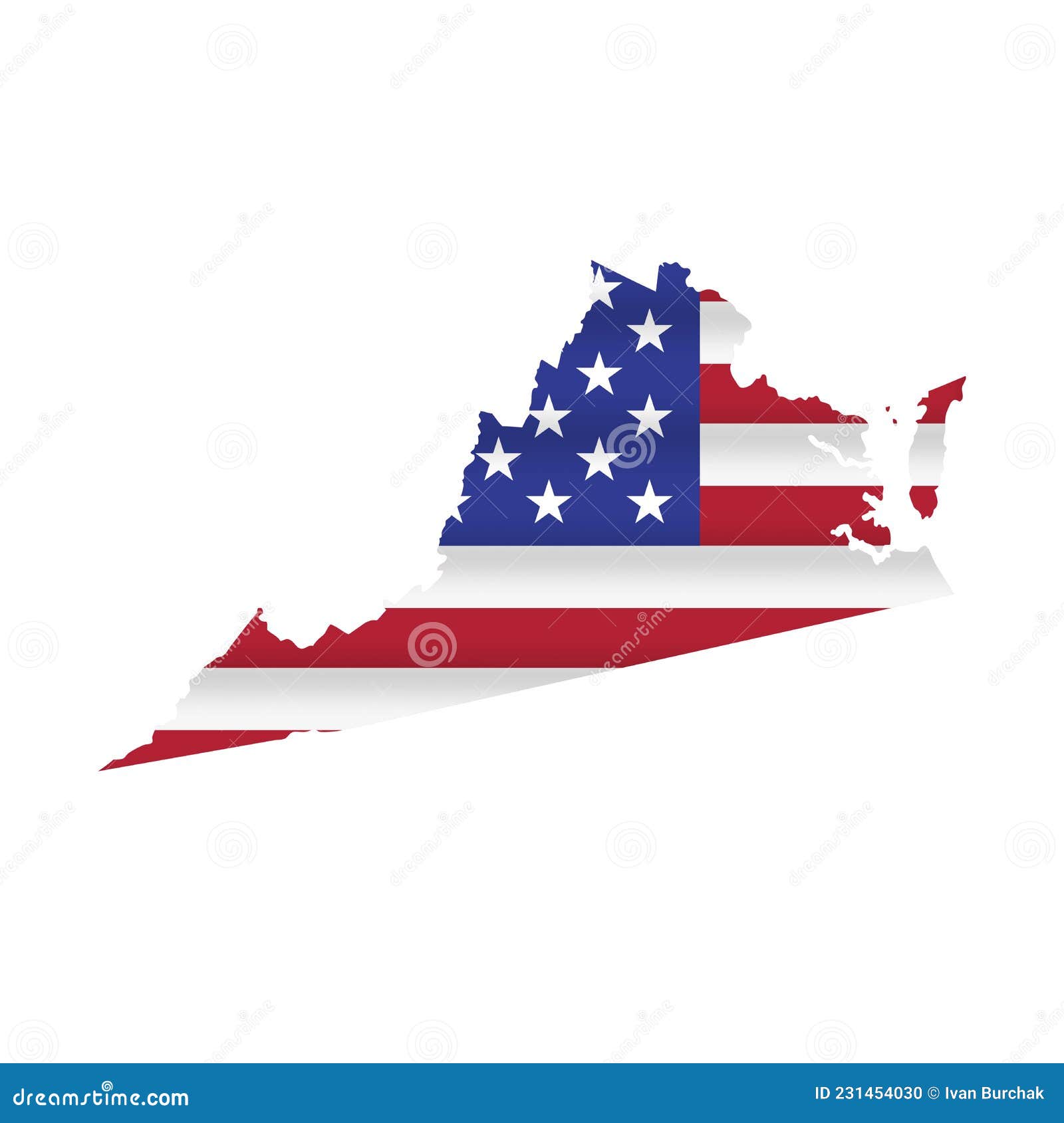 Virginia US State Flag Map Vector Isolated Stock Vector - Illustration ...