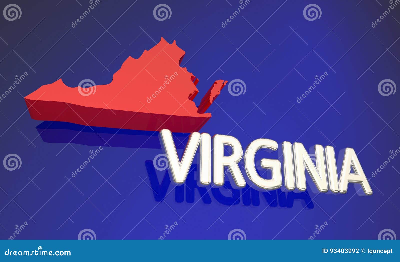 Virginia VA Red State Map Name Stock Illustration - Illustration of ...