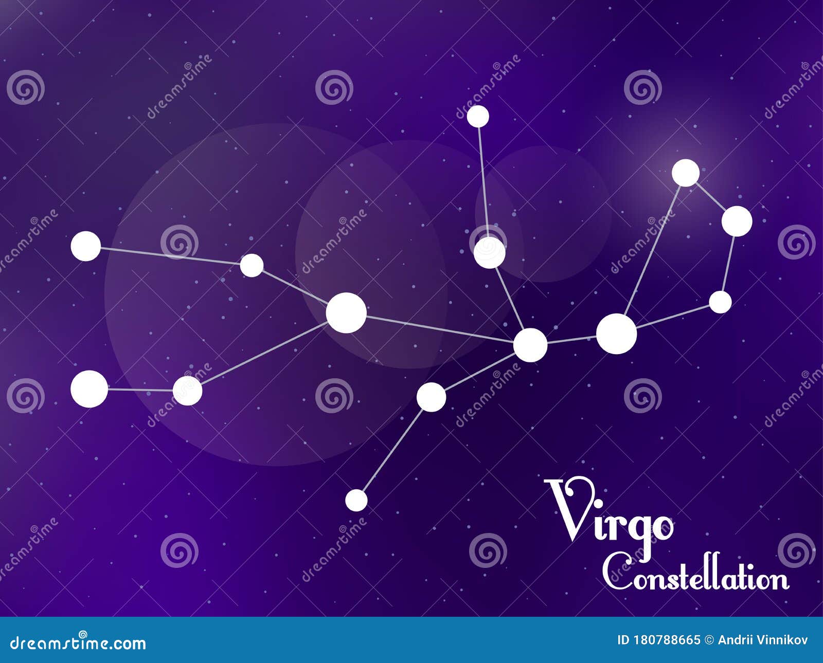 Virgo Constellation. Starry Night Sky. Cluster of Stars, Galaxy. Deep ...