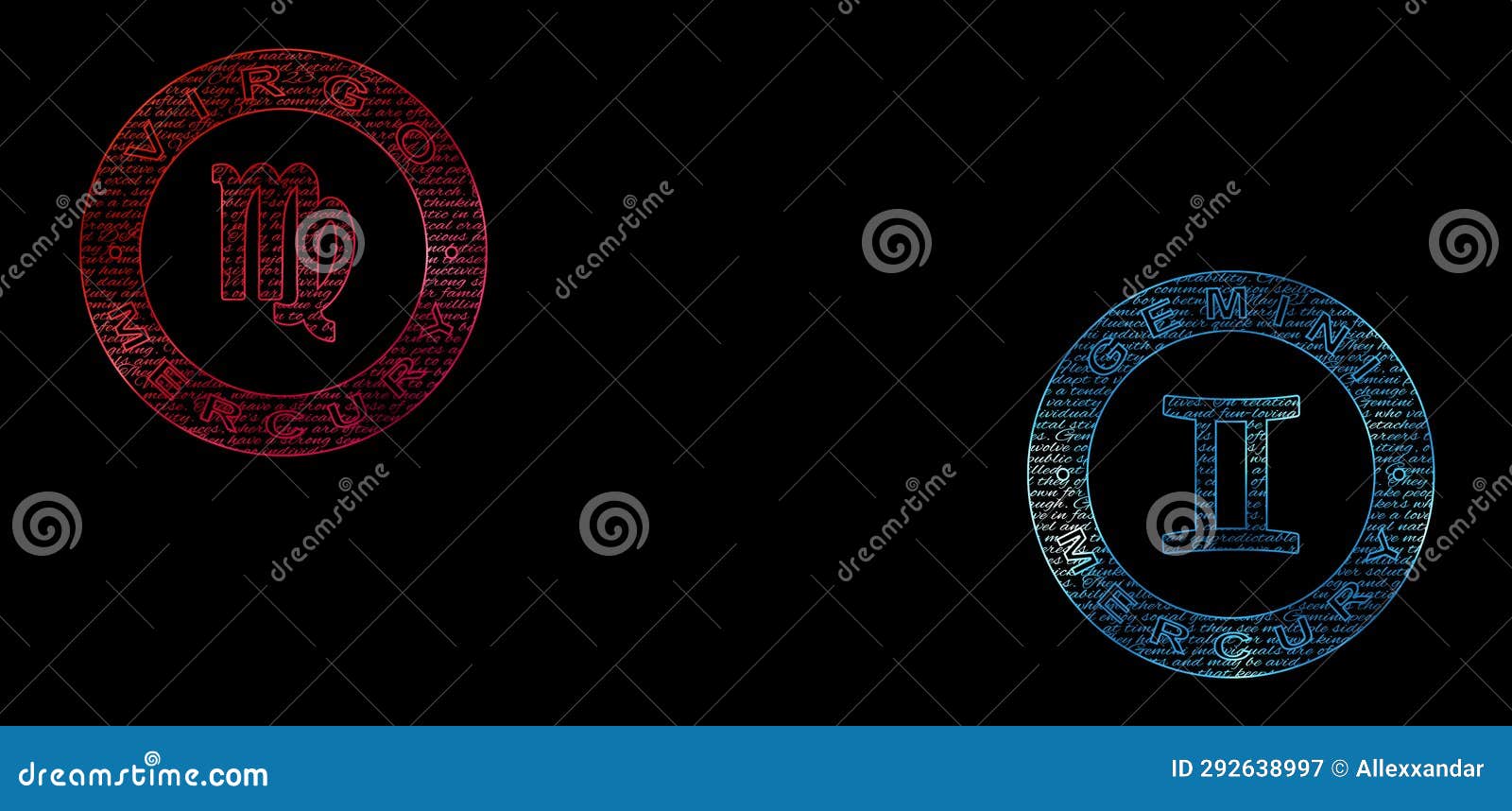 Virgo and Gemini Compatibility Stock Illustration - Illustration of ...