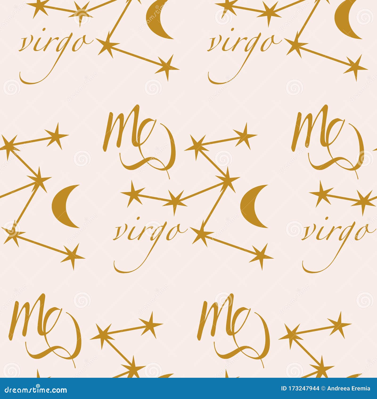 Virgo seamless pattern stock vector. Illustration of astrology - 173247944