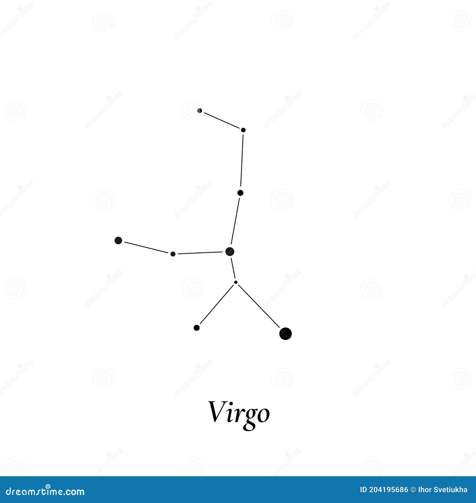 Virgo Sign. Stars Map of Zodiac Constellation Stock Vector ...