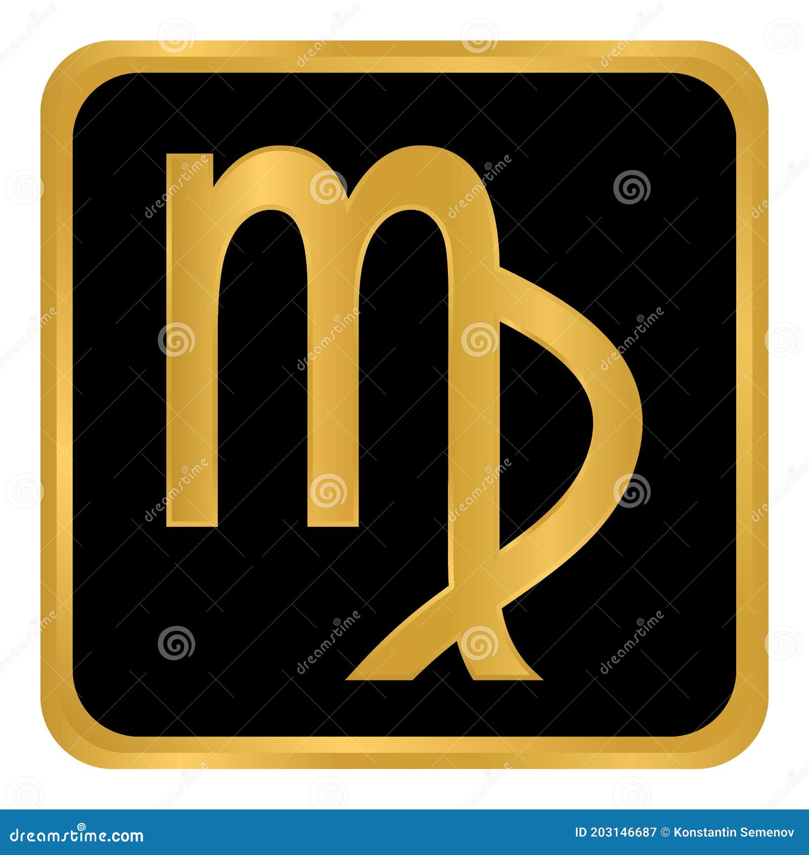 Virgo symbol on white stock illustration. Illustration of mythology ...