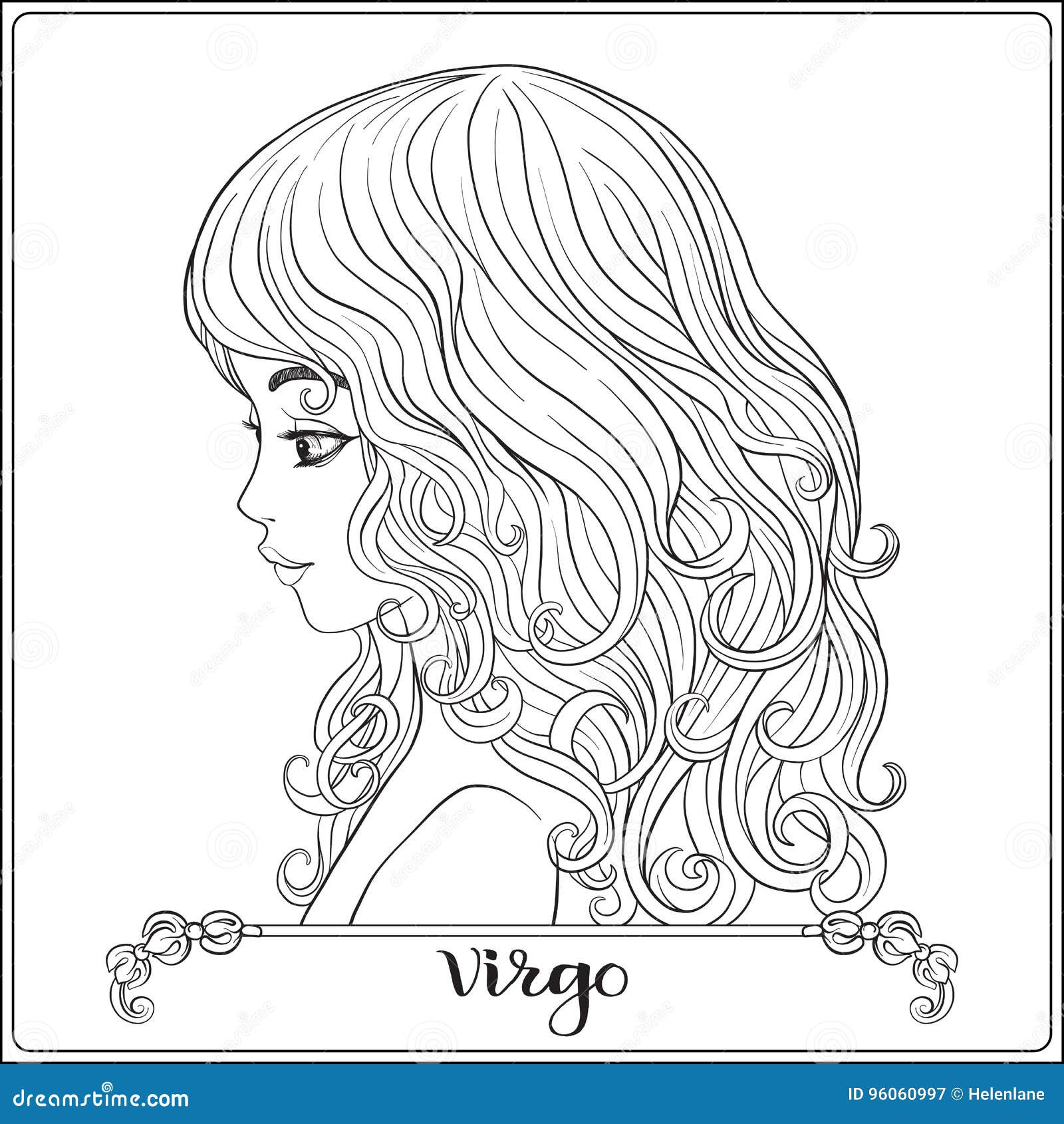 Virgo A Young Beautiful Girl In The Form Of One Of The Signs Stock